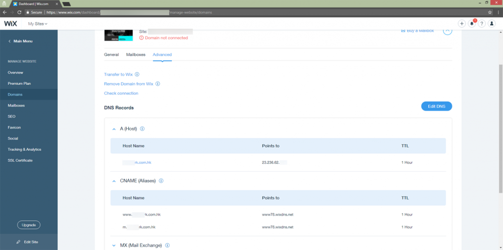 DNS Records Needed to Connect Your Domain to WIX - Website Solution ...